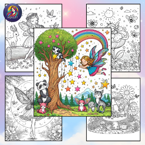 {MS18} Set of 50 Fairy Tale World Coloring Pages - Beautiful Paper A4 ...