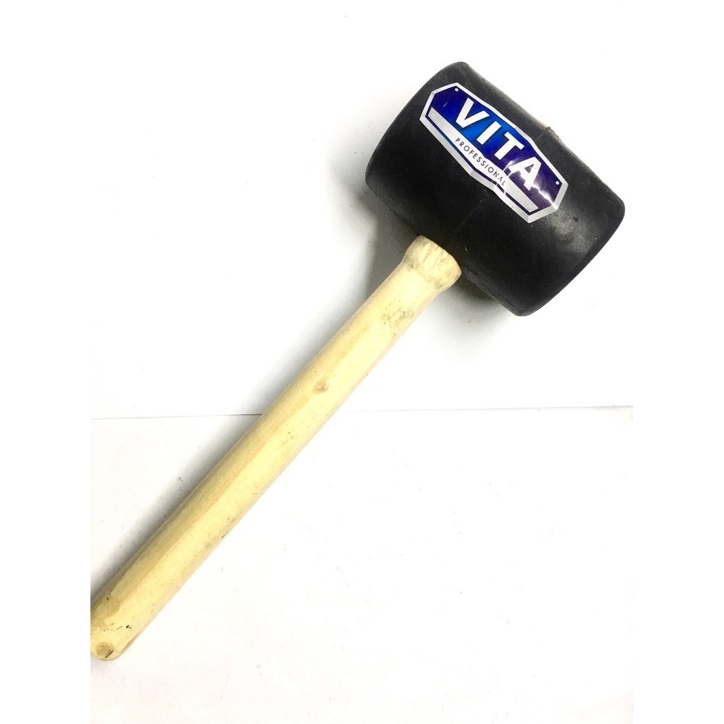 Black Rubber Hammer with Wooden Handle - tile tapping - Premium VITA ...