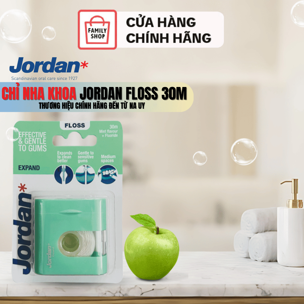 2 Boxes of Jordan Dental Floss Natural Interdental Floss Mint Flavor 30 ...