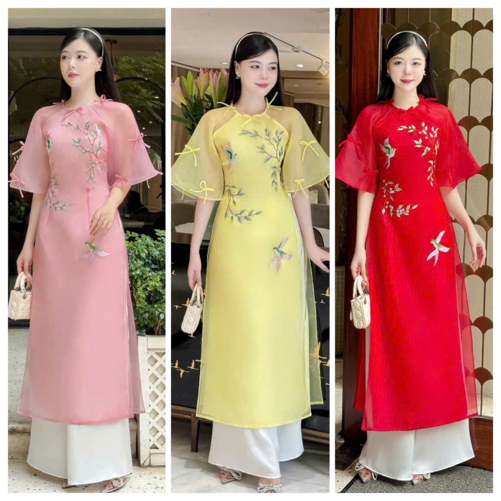 (Real Photo) Uyen Diep innovative ao dai in high quality Organza silk ...
