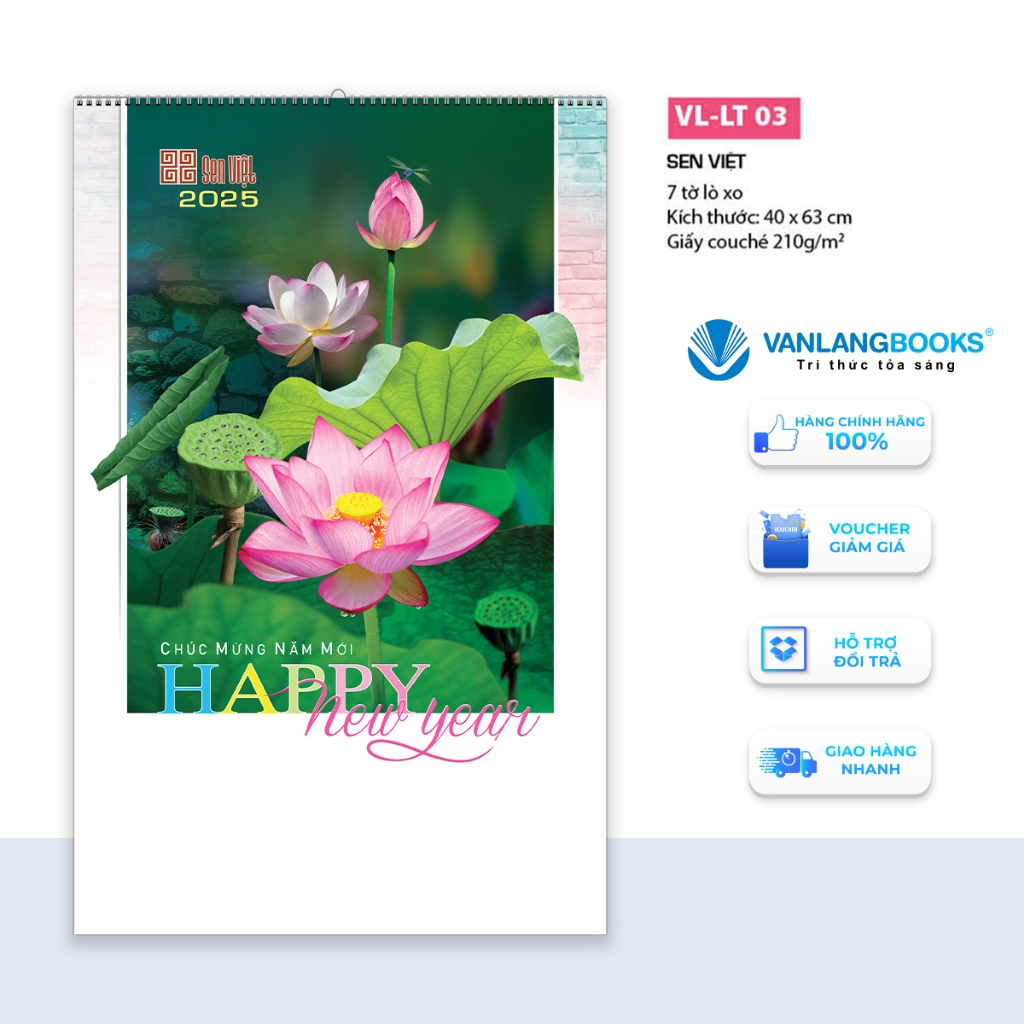 Calendar 2025 Hanging Calendar - Sen Viet - VLLT03 - Van Lang Calendar ...