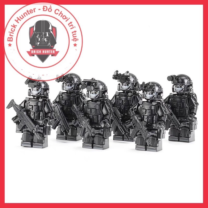 Army Swat Minifigures Team of 6 ghost special forces soldiers with ...