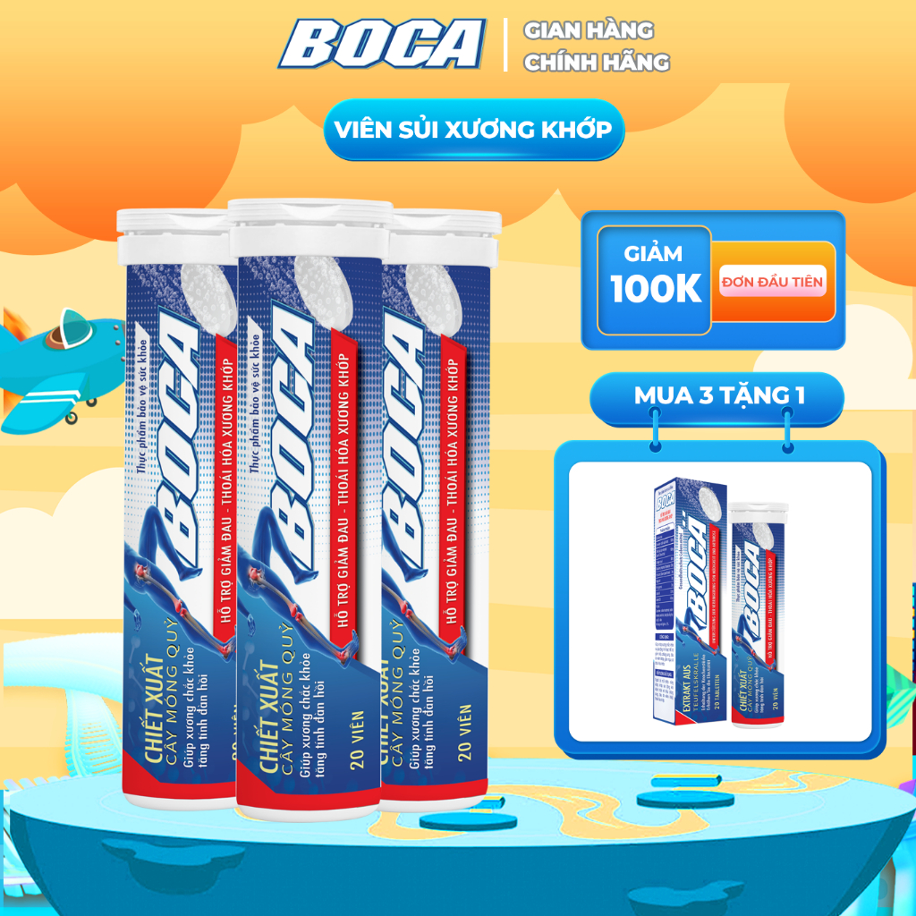 Combo buy 3 get 1 free box of BOCA effervescent tablets to relieve bone ...