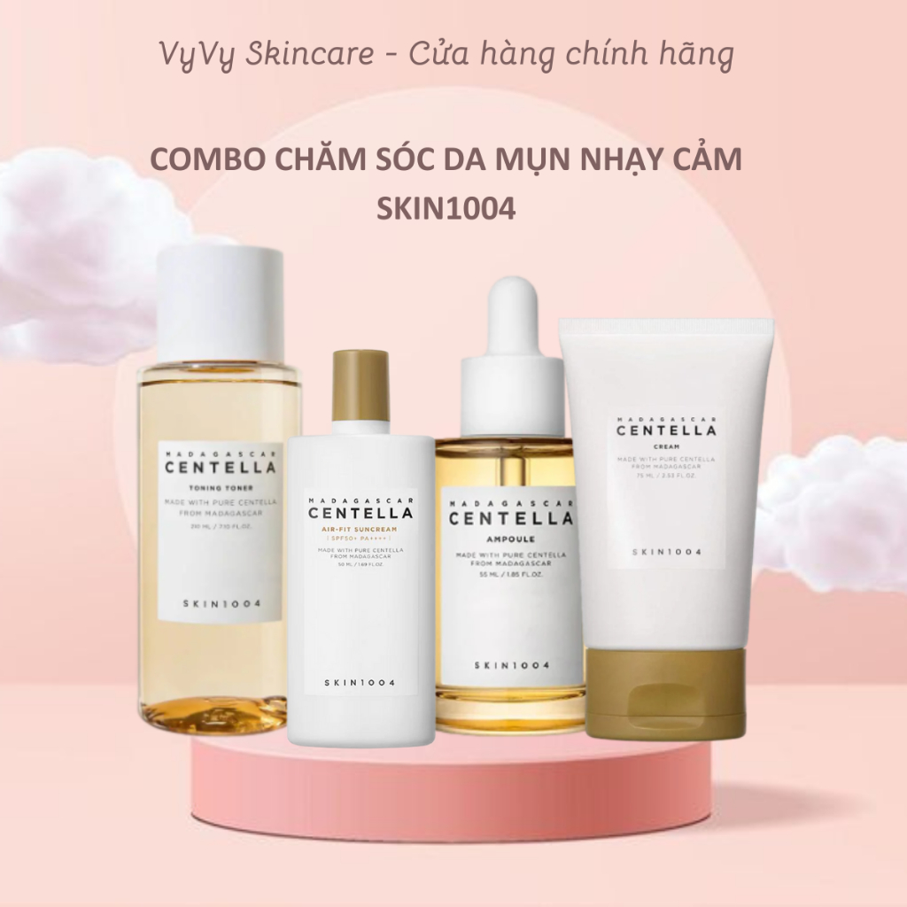 Combo Centella Skin1004: Toner + Serum + Cream + fullsize sunscreen for ...