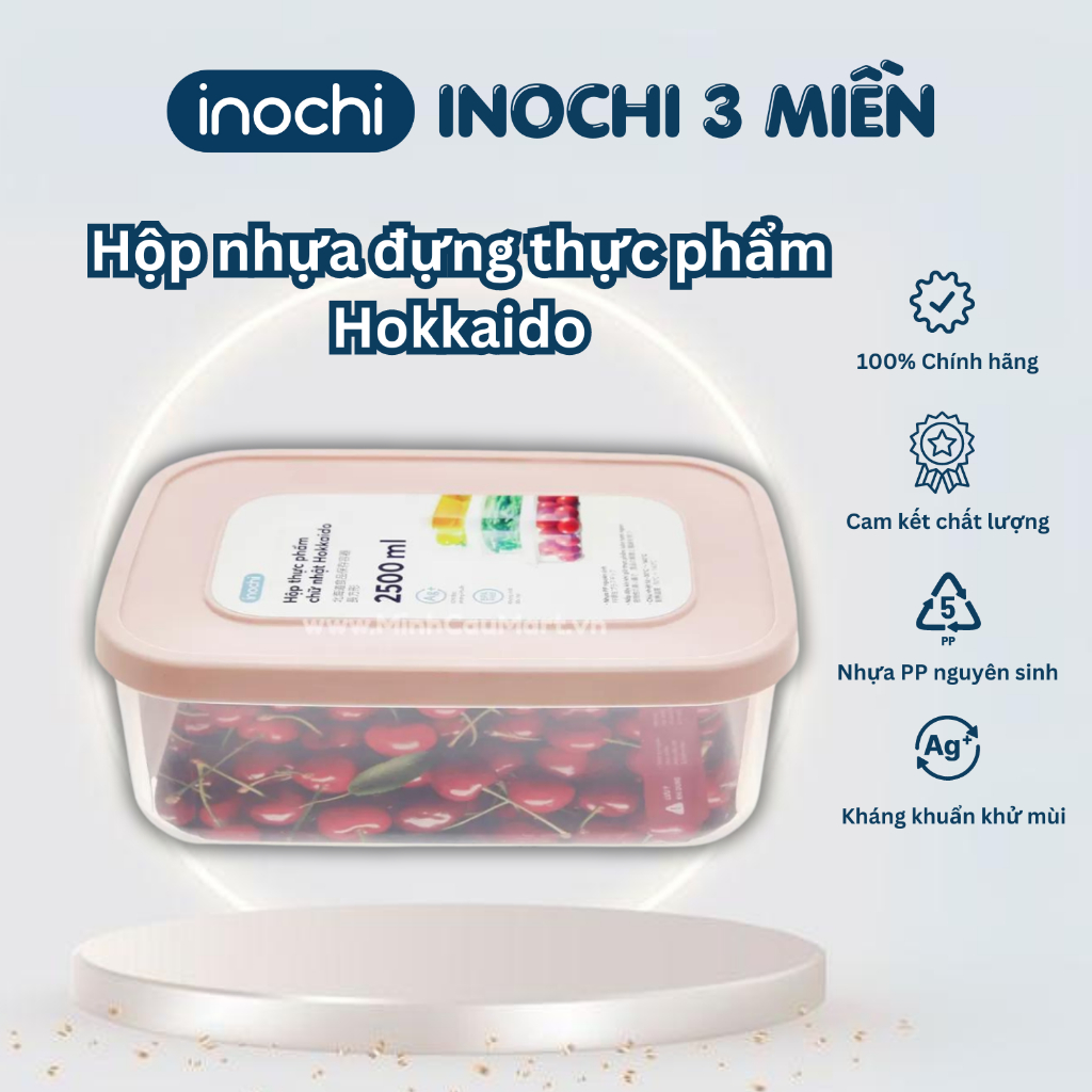 Inochi rectangular food storage box, safe, antibacterial virgin plastic ...