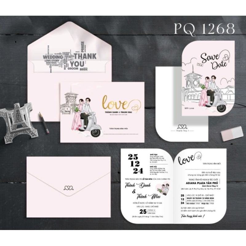 New model laminated wedding invitation, fully printed content as ...