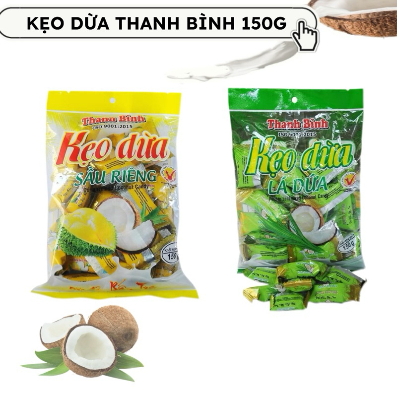 Ben Tre coconut candy durian flavor, Thanh Binh pineapple milk 150G ...