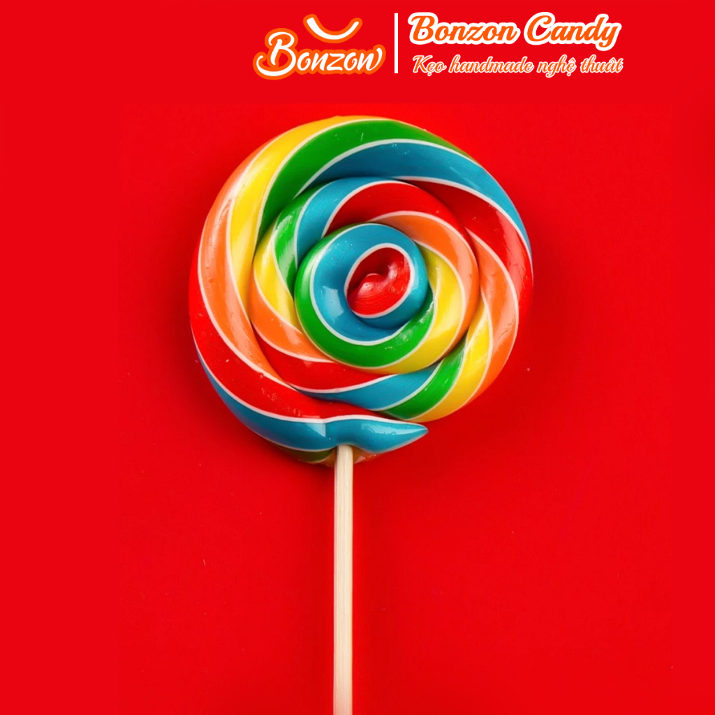 Lolipop mixed fruit-flavored rainbow lollipop 6cm - handmade Bonzon ...