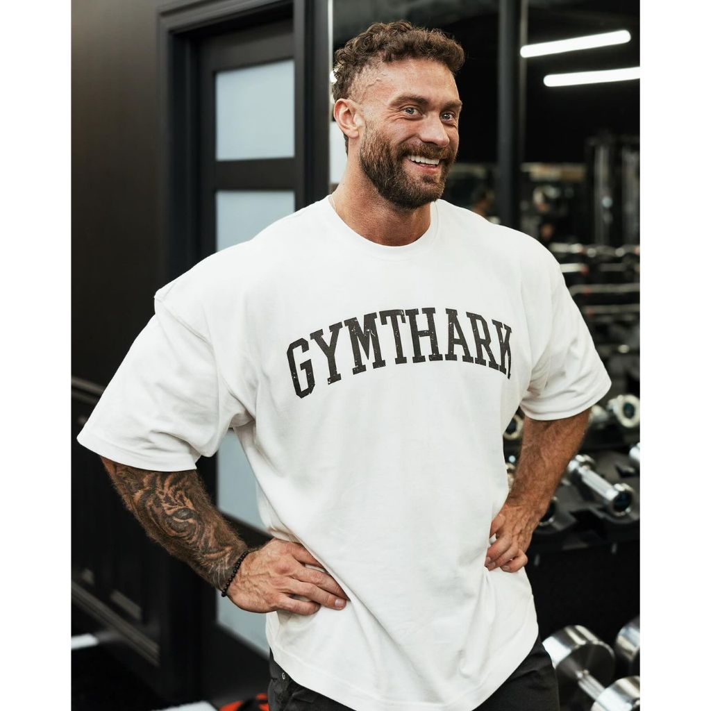 [GYMTHARK x CBUM] oversize loose gym shirt made of 100% cotton | Shopee ...