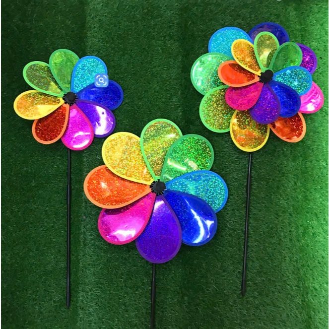 1-tier, 2-Tier, 3-Tier Rainbow Glitter Pinwheels - decorative pinwheels ...