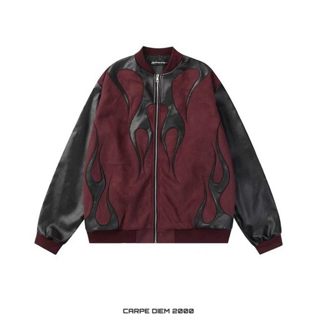 Jacket varsity bomber - Crimson Flame Varsity Jacket with fire ...