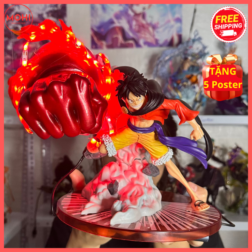 Luffy Red Roc model is a super giant Red fist with 2 changeable heads, 25 cm tall, weighs nearly ...
