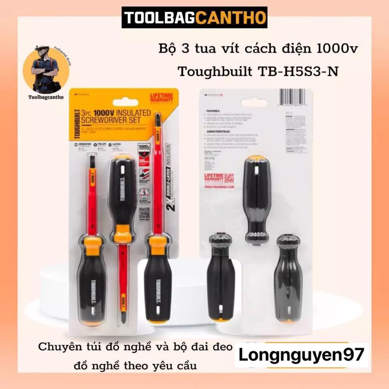 Set of 3 1000v insulated screwdrivers Toughbuilt TB-H5S3-N | Shopee ...