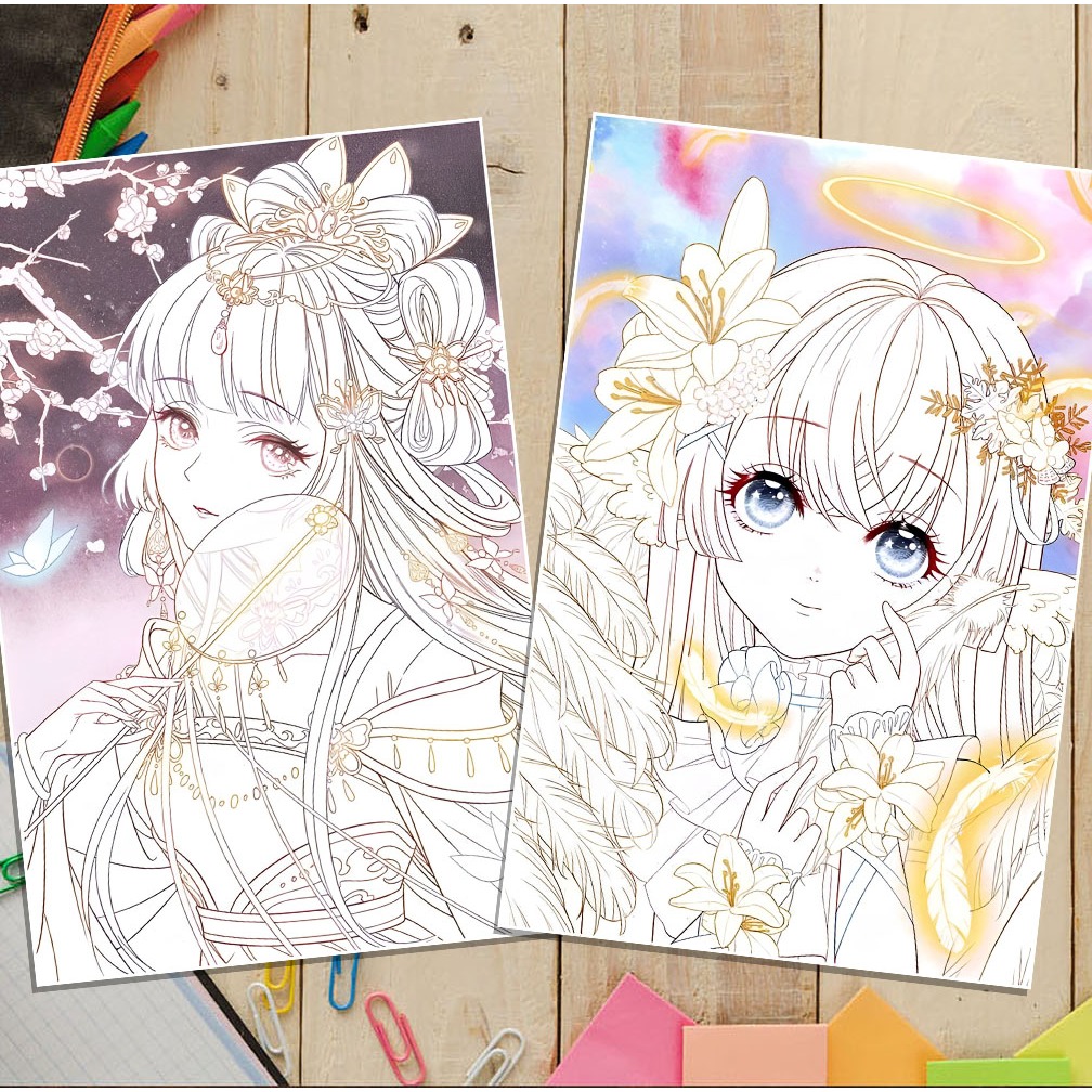 Line art coloring pages combo 15-30 beautiful thick paper paintings ...