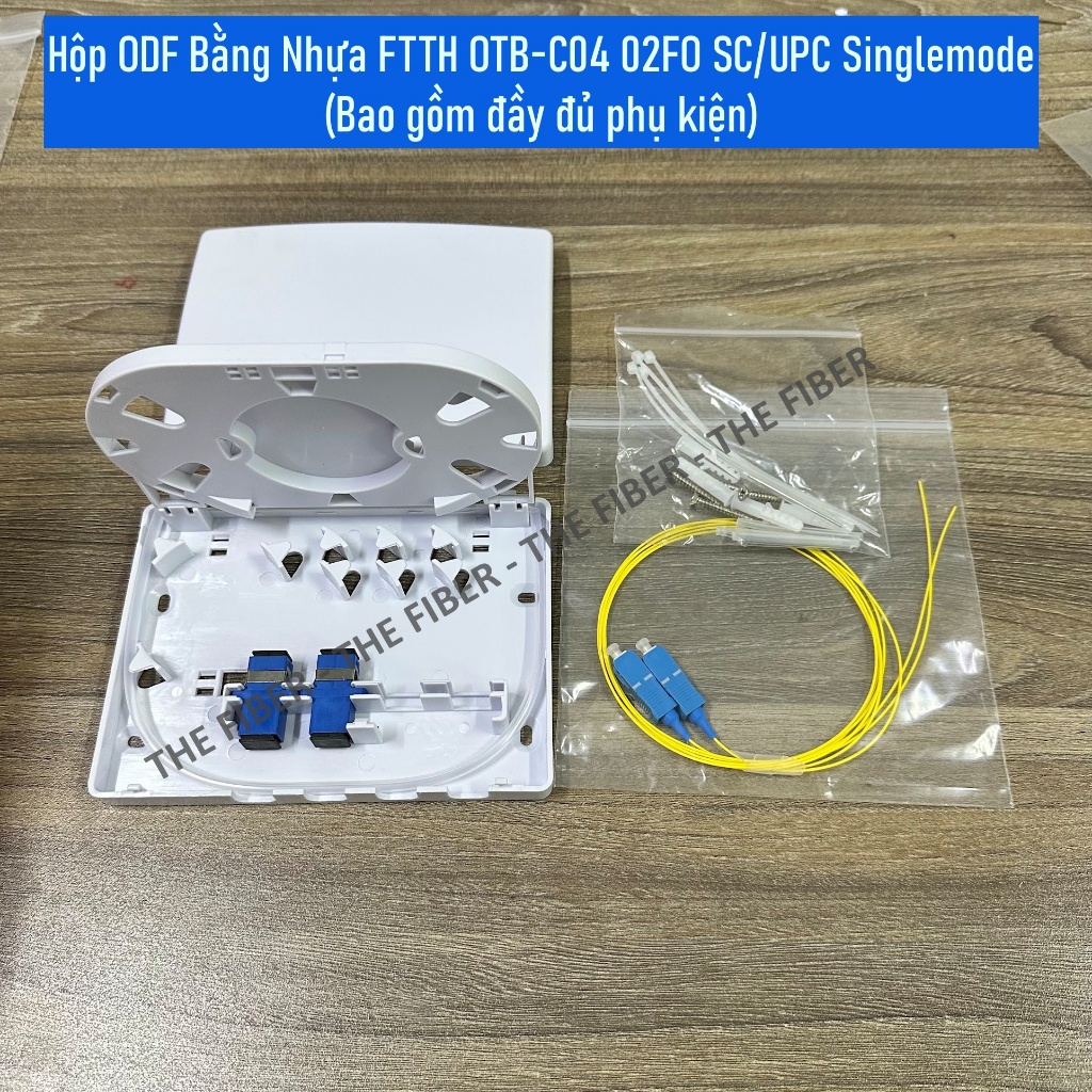 Plastic ODF Box FTTH OTB-C04 02FO SC/UPC Singlemode (Full Accessories ...