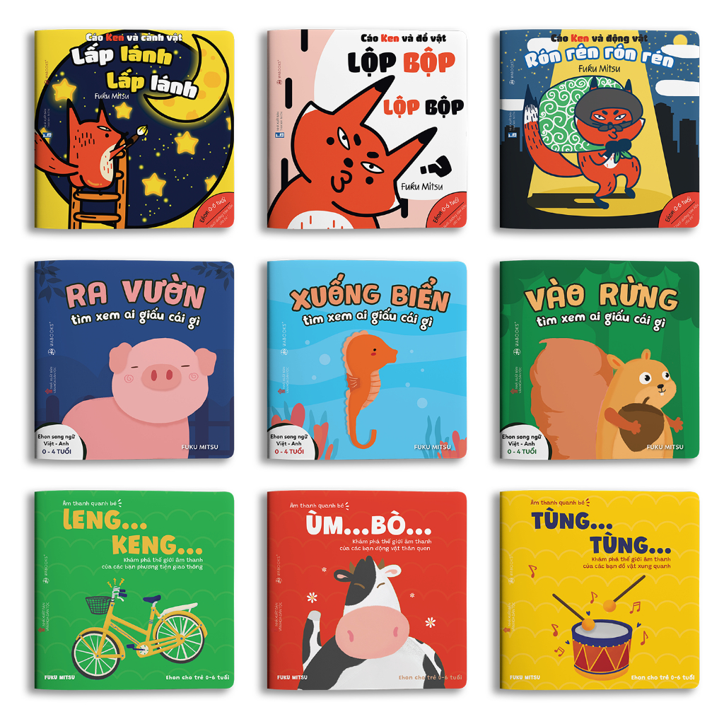 Combo of 9 Ehon books with Baby Learning to Talk - Sounds and Who Hides ...