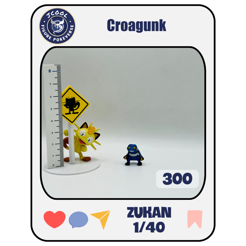 Croagunk - Gen 4 Sinnoh region - Pokemon model TAKARA TOMY ZUKAN SCALE ...