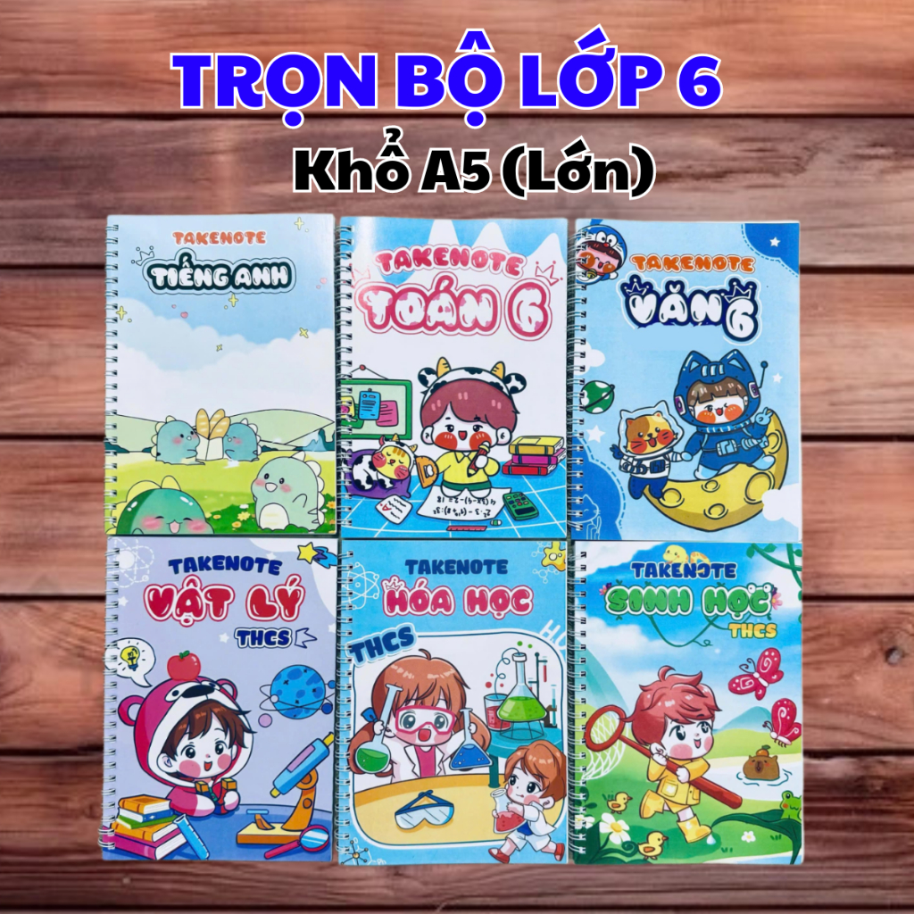 Complete set of Takenote notebooks for grade 6 (paper size A5) | Shopee ...