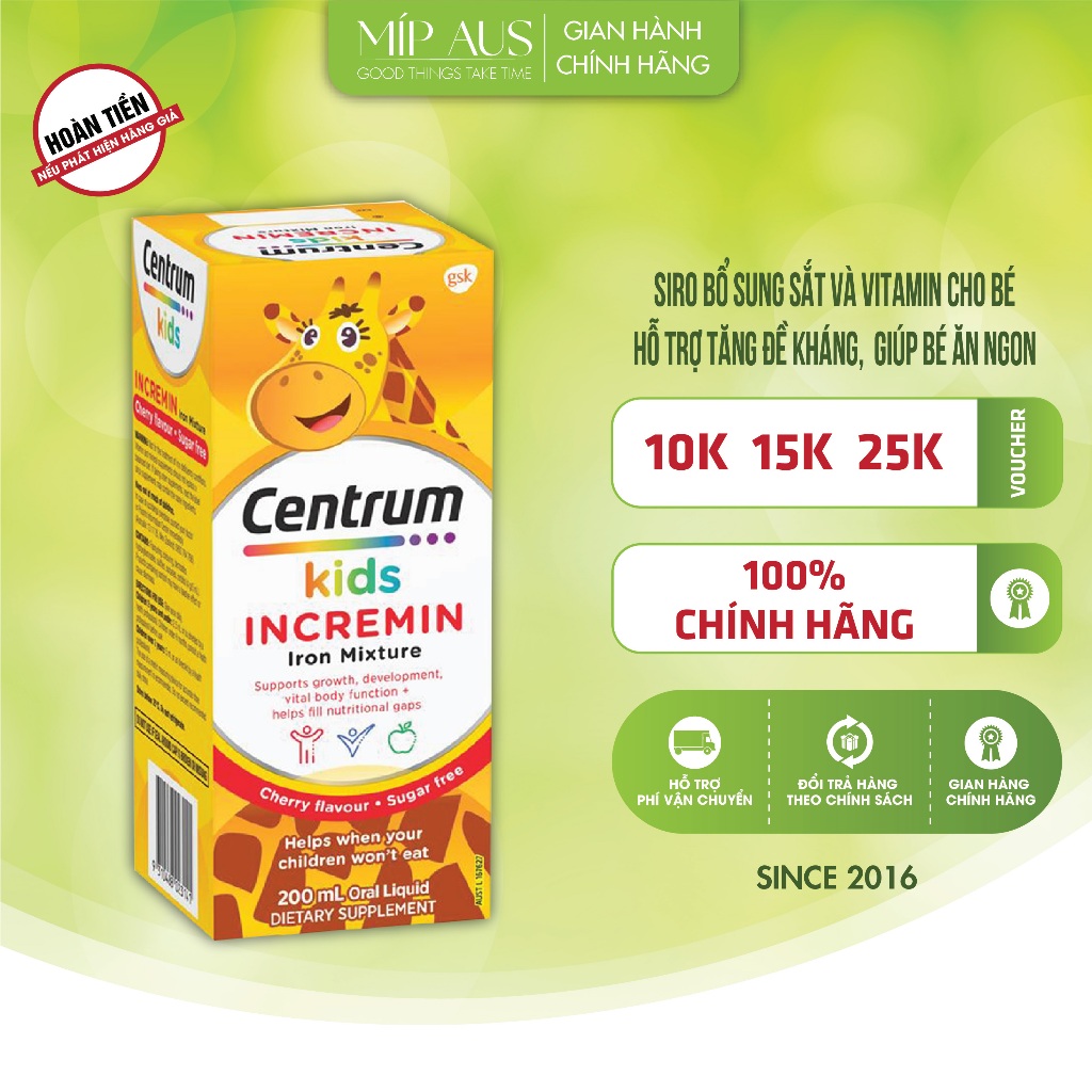 Centrum Kids Incremin Iron Mixture Australian Syrup, Helps Children Eat ...