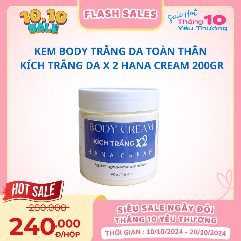 Hana Cream body whitening Cream 200gr, Whitening - moisturizing - full ...