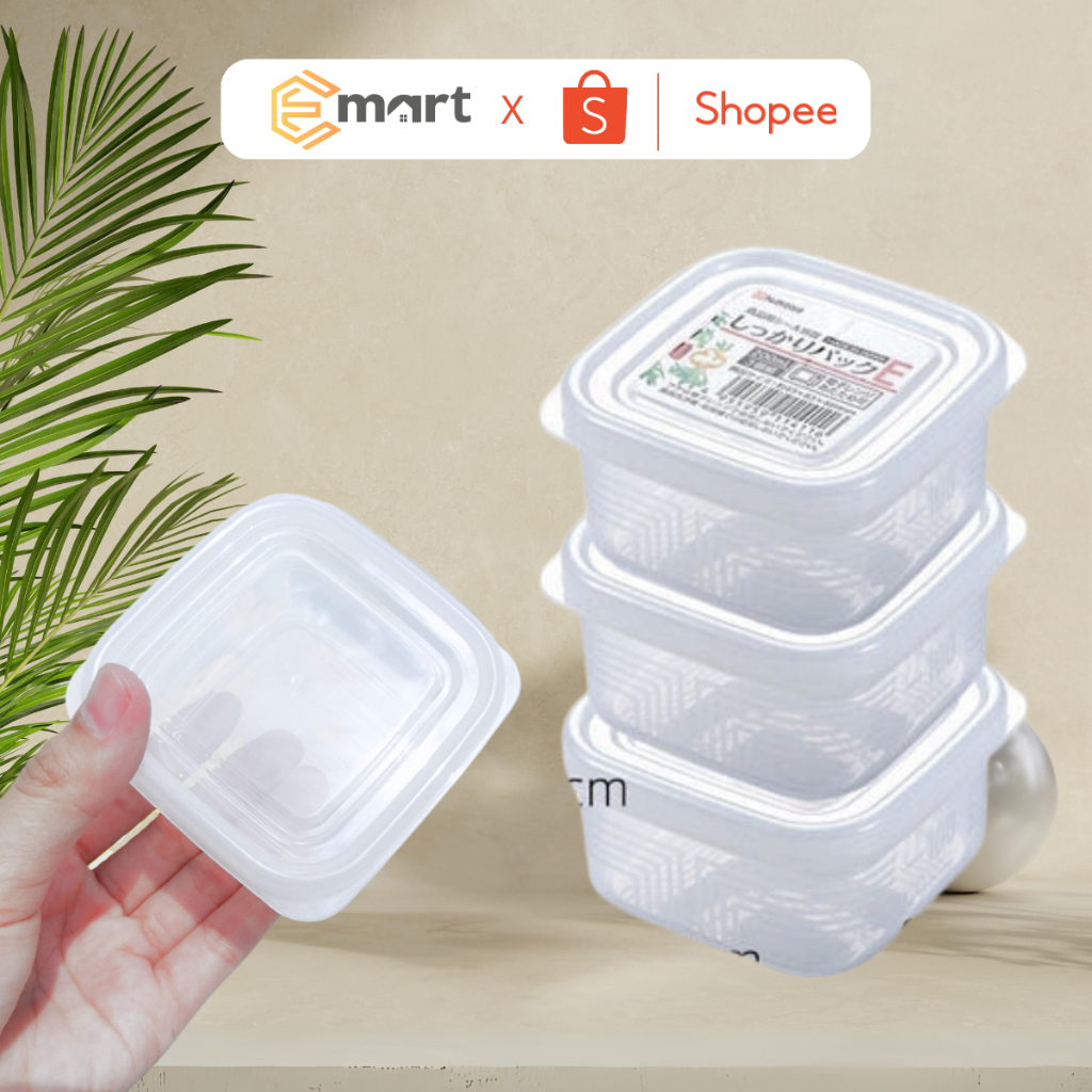 Clear plastic box size 4.6cm x 8.3cm with lid, mini Japanese domestic ...
