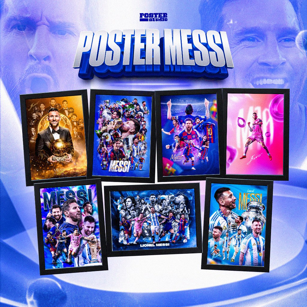 Lionel MESSI poster photo frame includes 2 sizes for wall hanging ...
