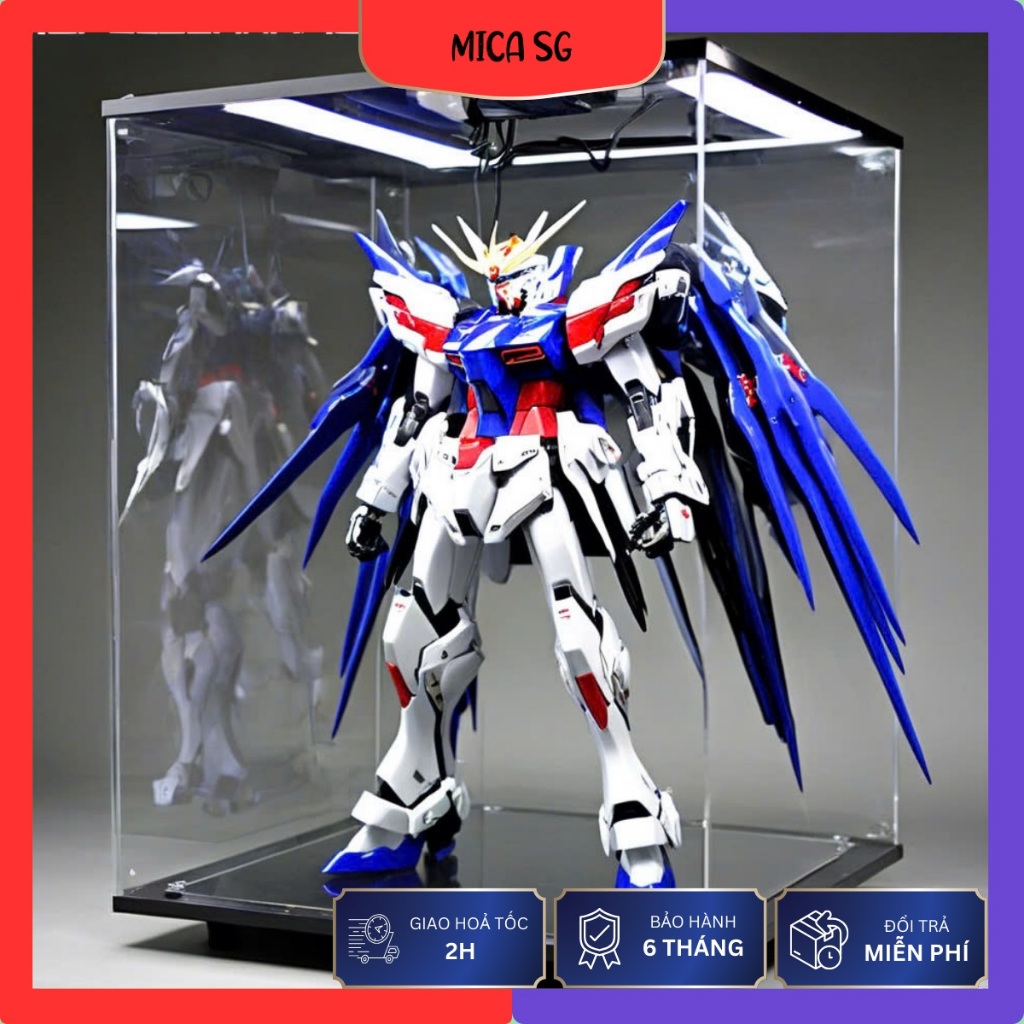 Mica box with LED - display box ZIMOMO - LABUBU - GUNDAM - LEGO - model ...