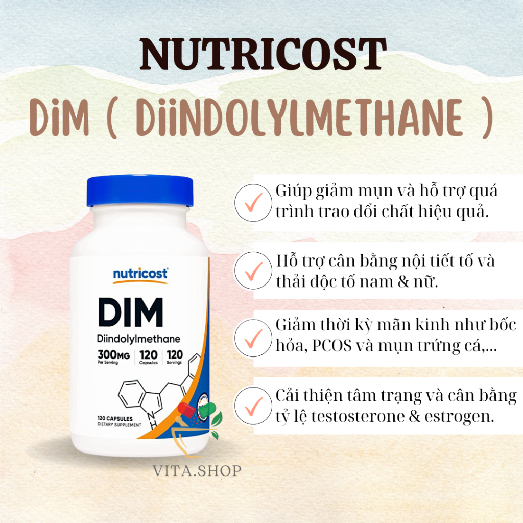 Nutricost DIM with Black Pepper 300mg hormone supplement, balancing ...