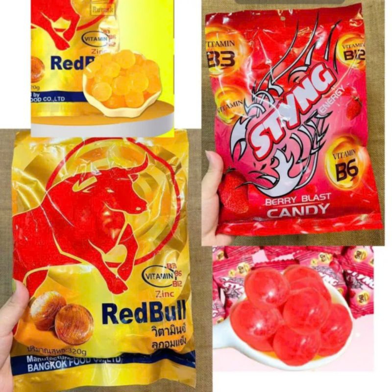 Thailand Red Bull Flavored Lozenges 320G Pack - Red Beef Flavored ...