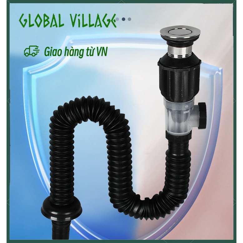 Sink drain pipe, 2 horizontal and vertical installation styles, rubber ...