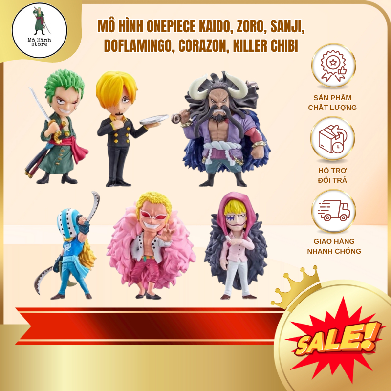 OnePiece KaiDo, Zoro, Sanji, Doflamingo, Corazon, Killer chibi models ...