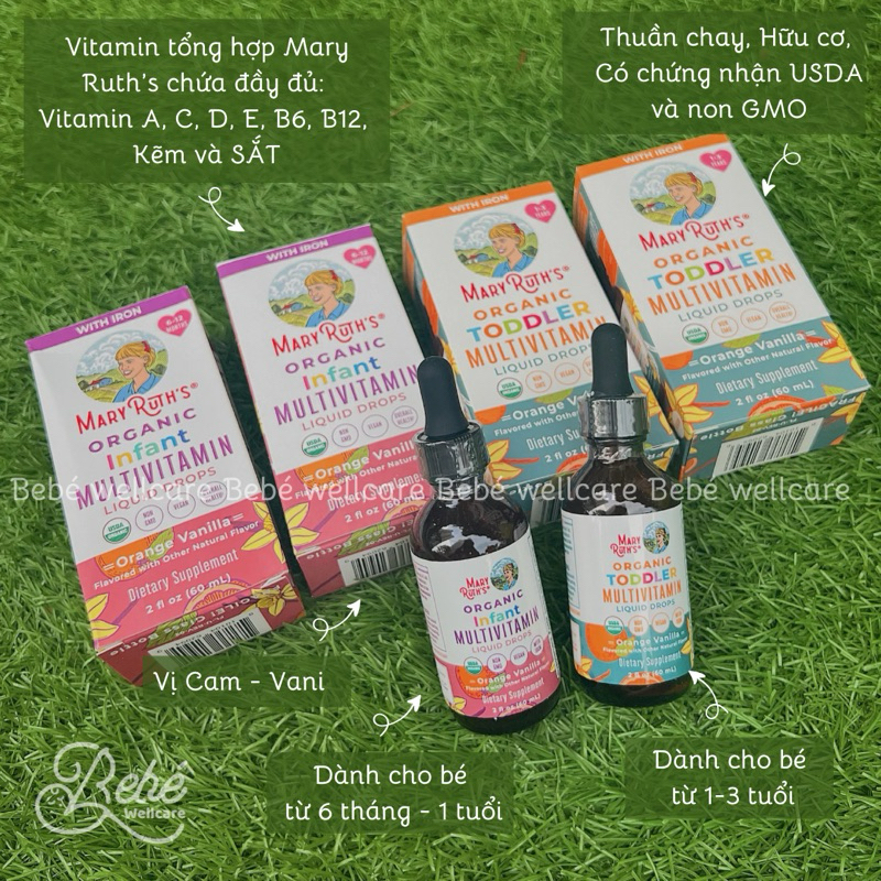 Mary Ruth's Organic Multivitamin for Babies from 6 Months Liquid (60ml ...