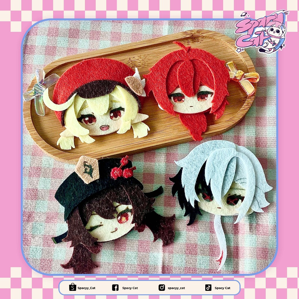 Fire SYSTEM - Genshin Impact Felt Pin Badge - Pyro Genshin Impact Felt ...