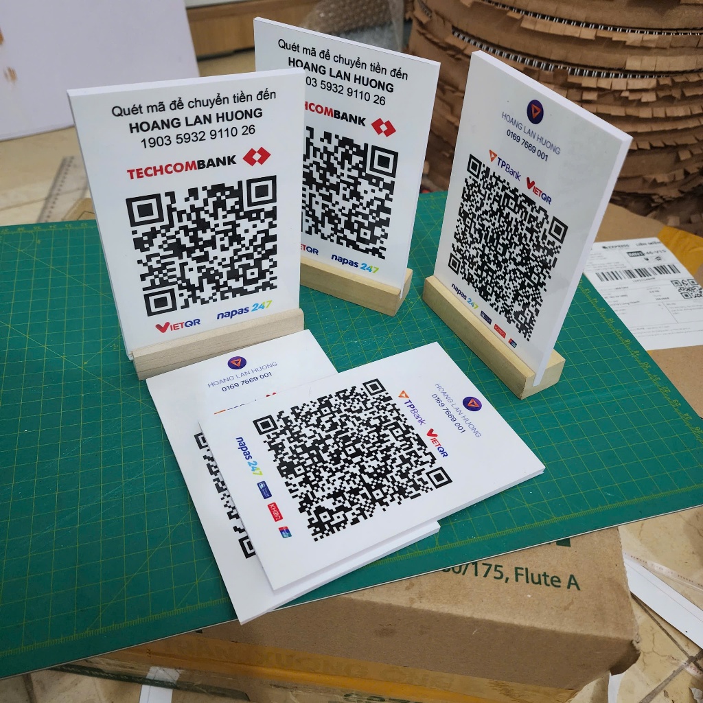 Qr code printed on demand with fomex and free wooden base | Shopee Malaysia