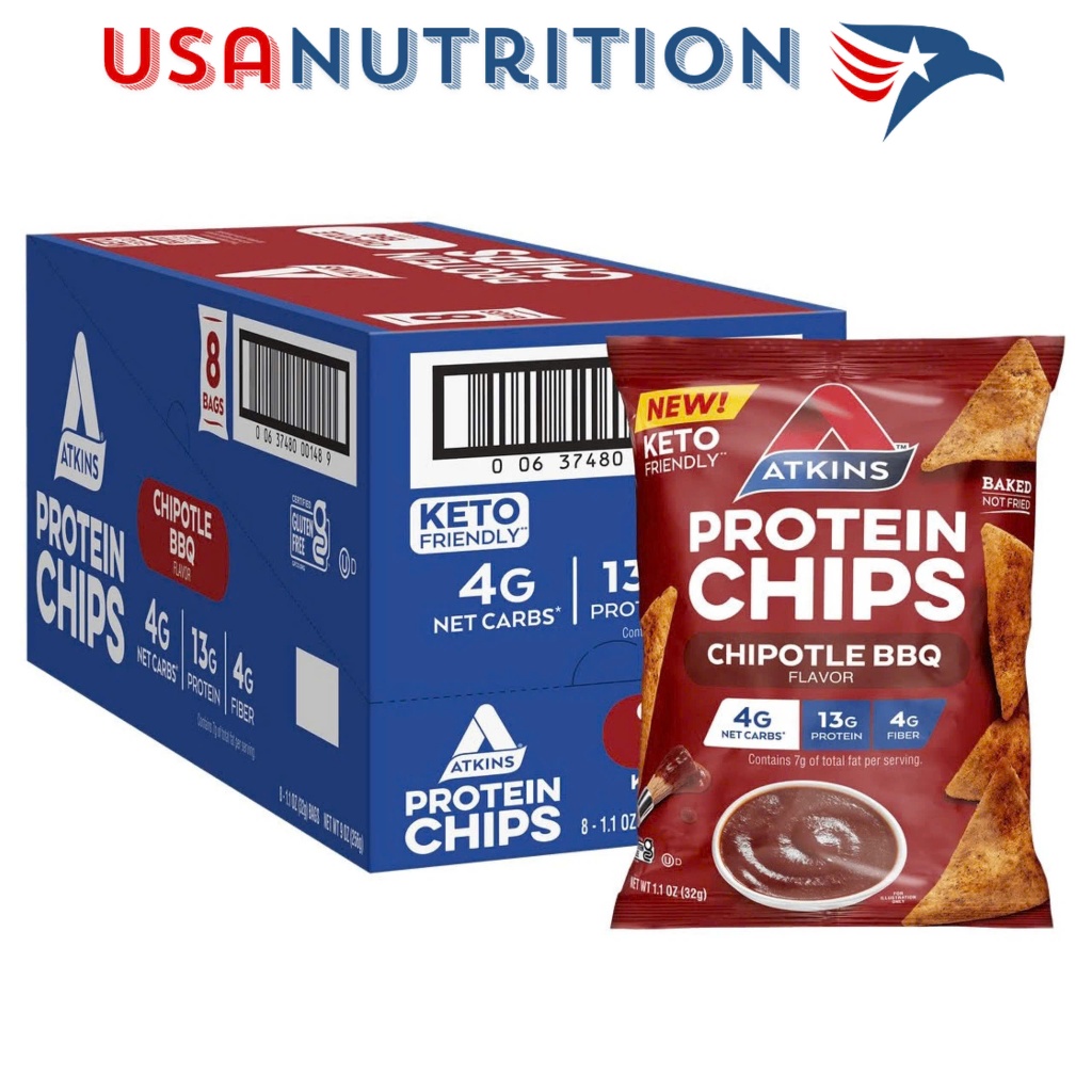 Atkins Protein Chips Rich Potato Snack: Fullbox of 8 packs of all ...