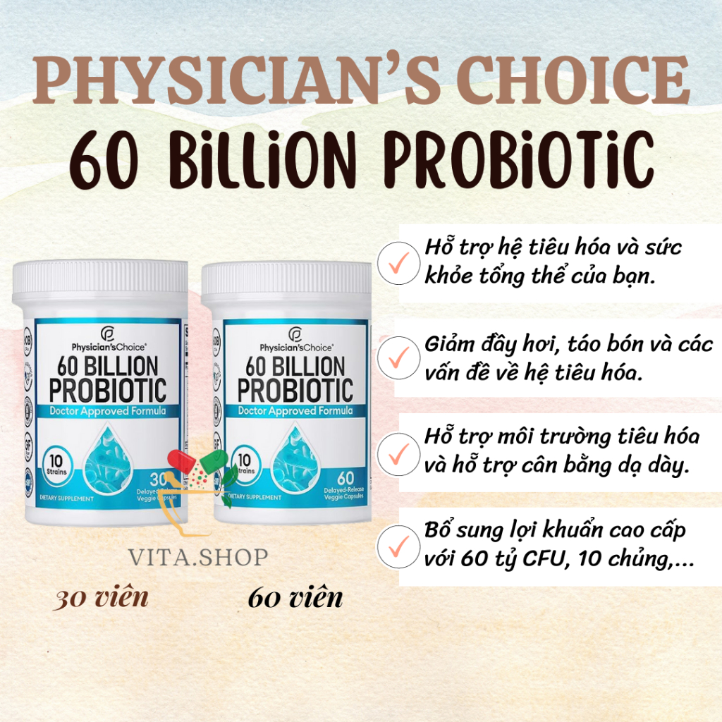 Physician's Choice 60 Billion Probiotic Probiotics pills support ...