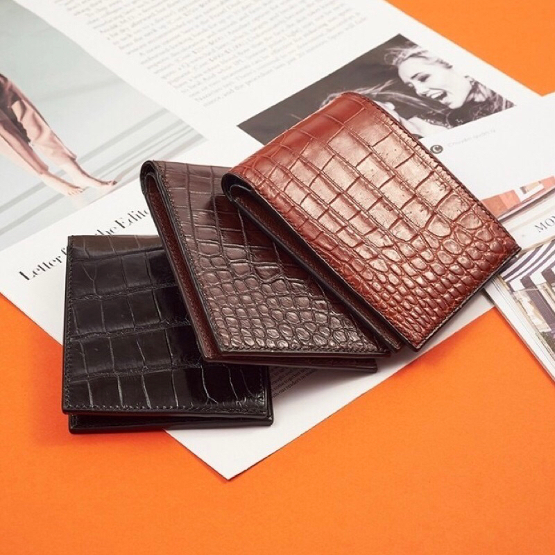 Thai crocodile leather wallet [High-end product] Men's wallet with 2 ...