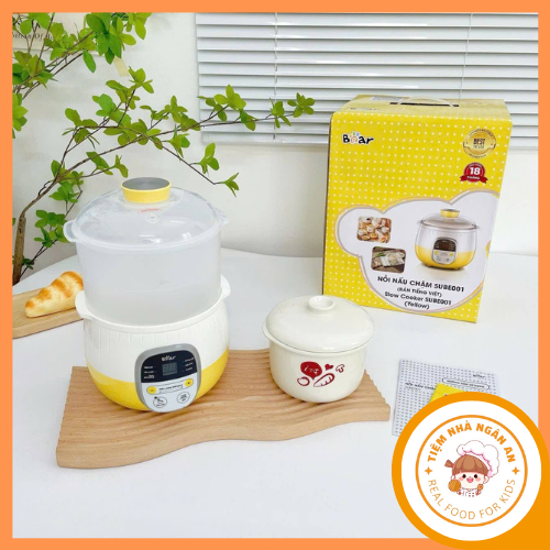 Bear slow porridge cooker cooks porridge for babies 0.8L with steamer ...