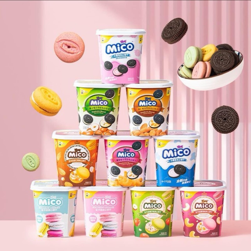 Bucket of macarons / chocolates with colorful ice cream MICO Hong Kong ...