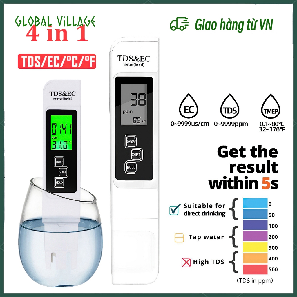 3 IN 1 TDS MEASUREMENT PEN - High quality clean water tester TDS & EC ...