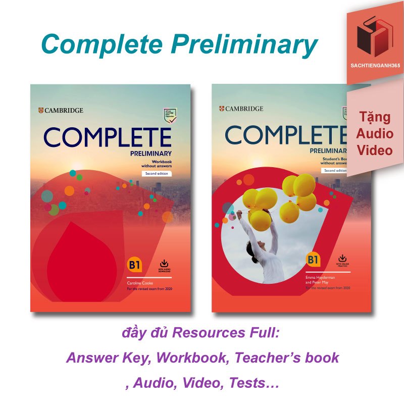 Complete Preliminary book - Preliminary for Schools 2nd with answers - A4 print with free mp3 ...