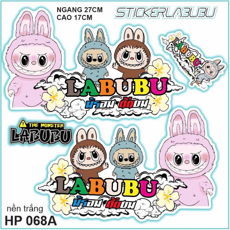 Labubu stickers, large stickers for cars, cabinets, desks,... | Shopee ...