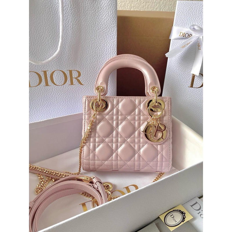 D IOR LADY MINI PINK POWDER BAG 17CM | Shopee Malaysia