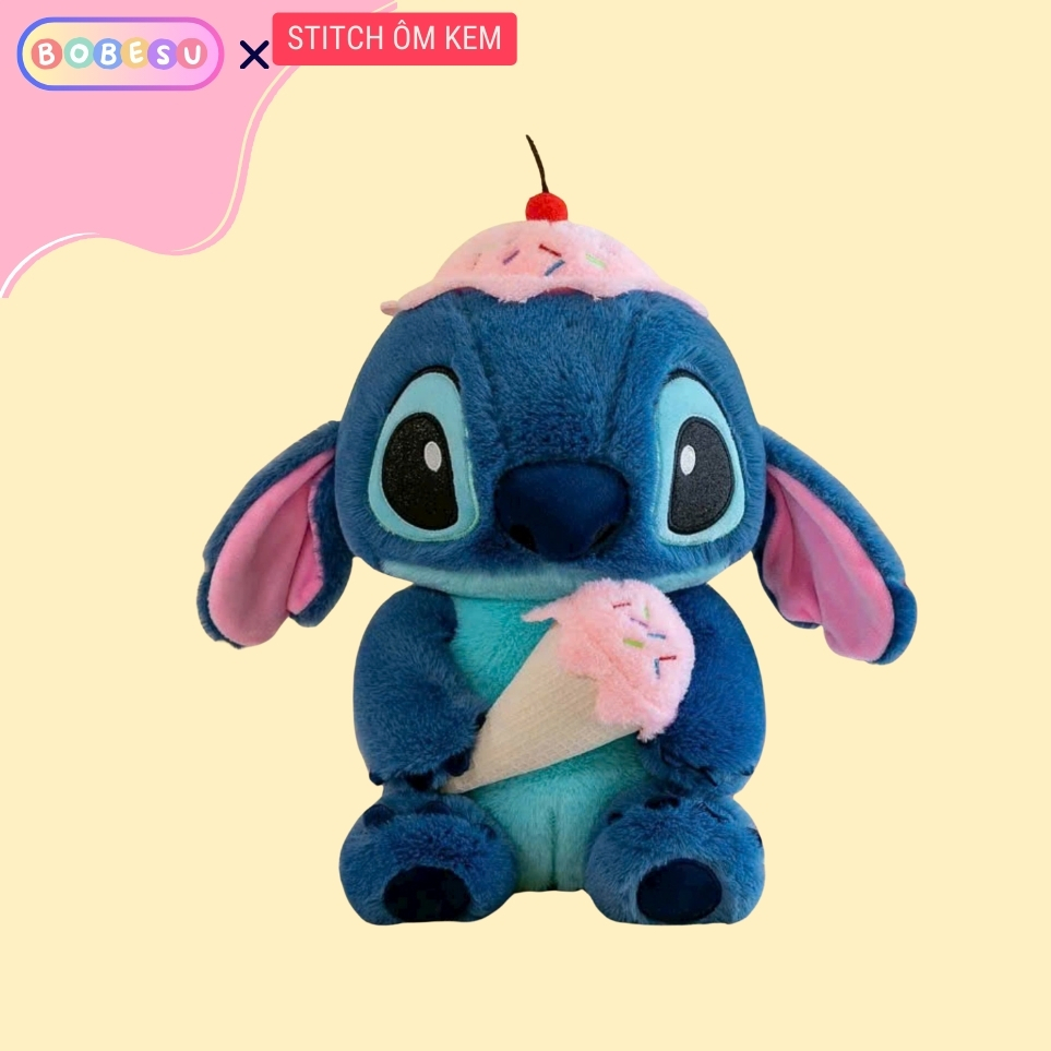 [ New MODEL ] Stitch Teddy Bear Holding Ice Cream Stick Wearing Hat ...