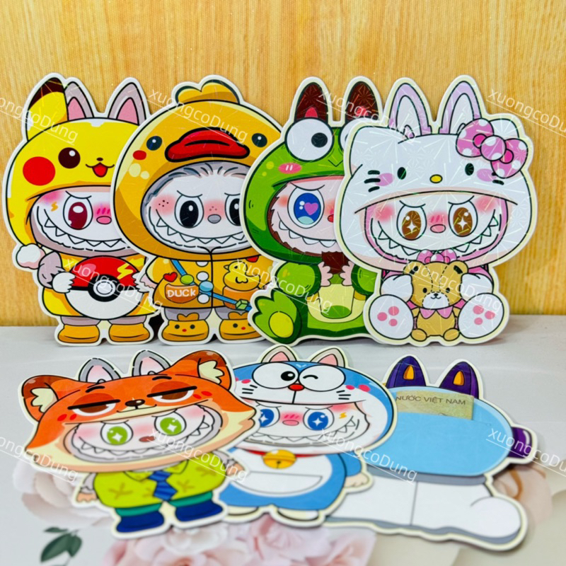 (selected Samples) 1 stack of 10 LABUBU luminous chibi lucky money ...