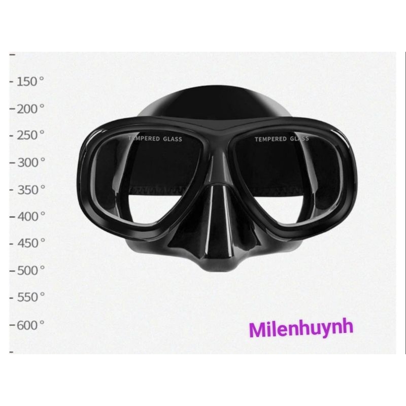 Wave 2-eye short-sighted diving goggles with tip and Mica lenses for ...