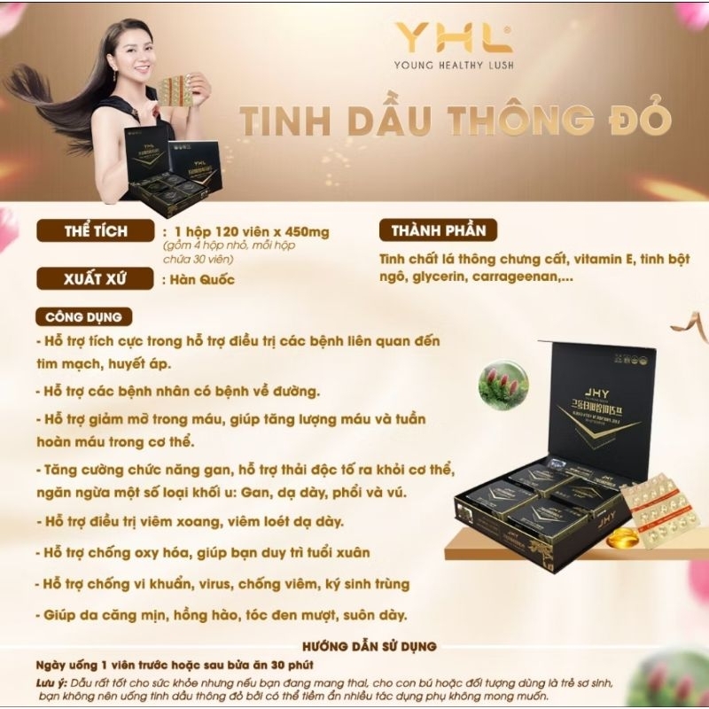 Genuine YHL Korean Red Pine Essential Oil - Box of 120 tablets and box ...