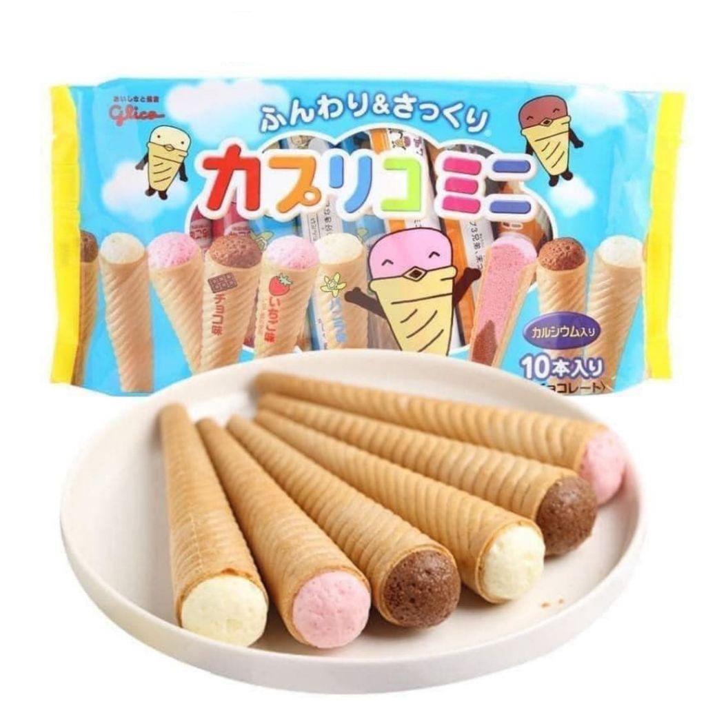 Japanese Glico Glico Dry Ice Cream Cones Pack of 10 Cinnamon Snails ...