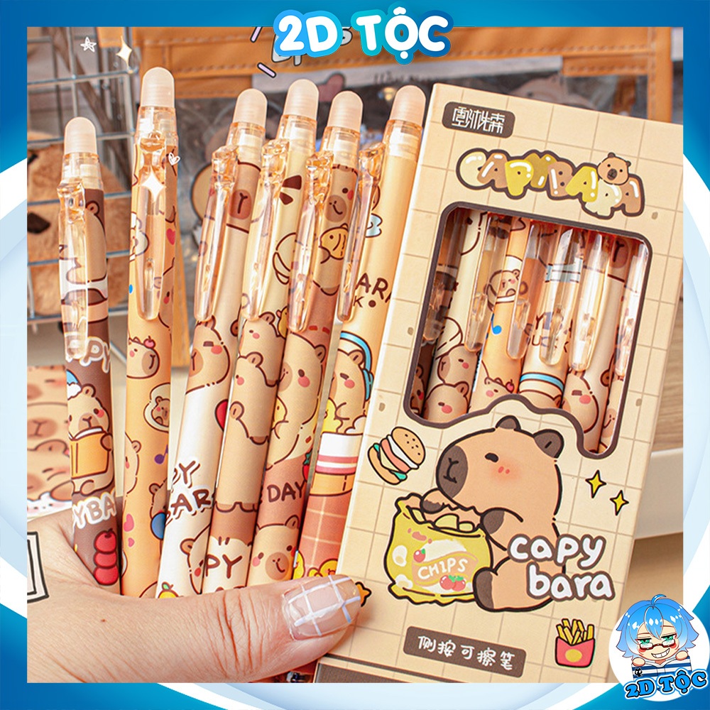 Combo of 6 Capybara Gel Pens, 0.5mm with Erasable Tip, Erasable ...