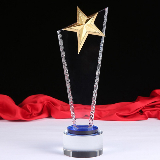 Crystal cup (Metal star with round base and blue cushion) | Shopee Malaysia